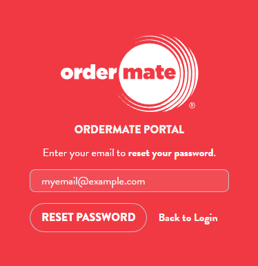 The OrderMate Portal Password Reset – OrderMate Help Guides